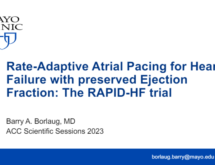Rate-Adaptive Atrial Pacing for Heart Failure with preserved Ejection Fraction: The RAPID-HF ...